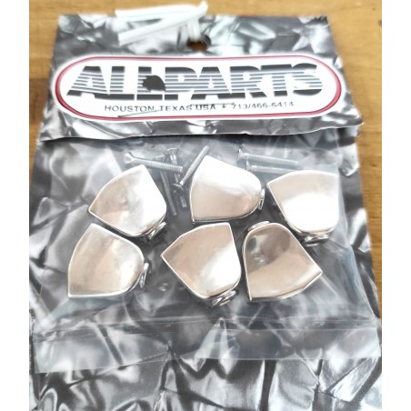 6 Nickel Metal keystone Knobs for Grover Tuners TK7722-001