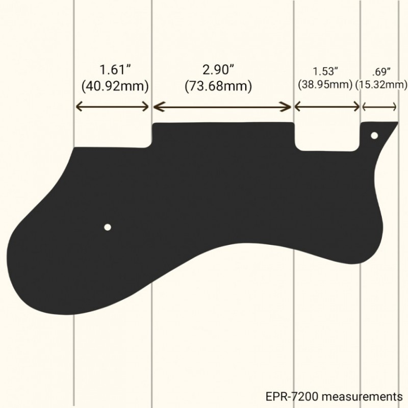 Black THIN .060" 1Ply Pickguard for Epiphone Riviera 62-70's
