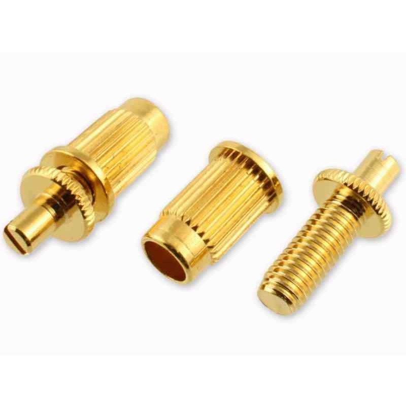 Tune-O-matic Bridge style Metric Hardware Stud + Insert 6.5mm Gold