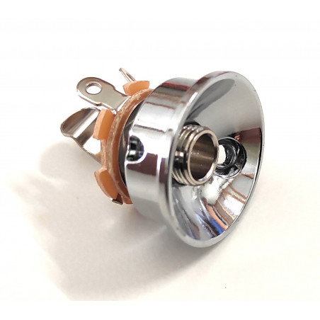 Mono jack socket Metric thread Nickel + Telecaster Chrome Electrosocket