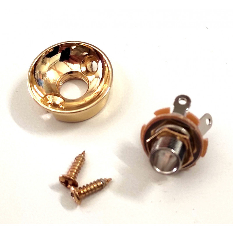 Mono jack socket Metric thread Gold + telecaster Gold Electrosocket