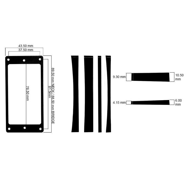 2 Humbucker Pickup Mounting Rings set Gibson LP Curved Les Paul Cream