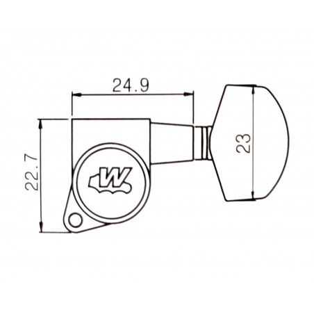 Left handed set of 6 in line Gold Wilkinson machine head with E-Z-LOK ...