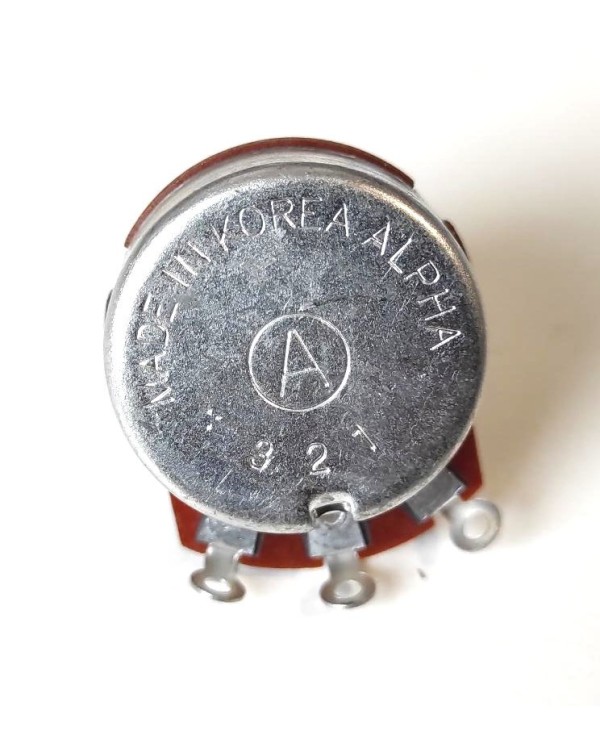 Potentiomètre Alpha 500 Ko Linéaire axe fendu 6mm filetage métrique 8 mm