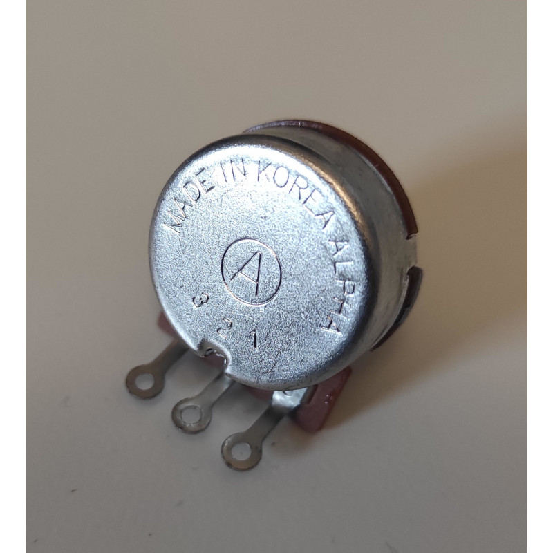 250 Ko Alpha Pot, audio (log) Solid shaft 6mm, metric theard 8 mm