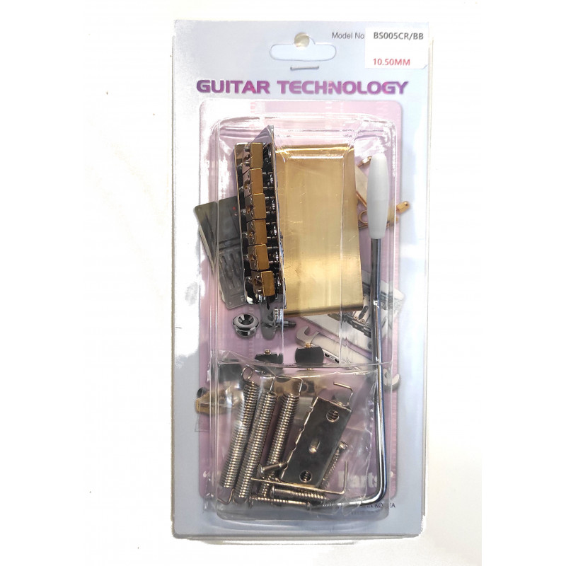 Chrome Strat tremolo solid brass block and 10.8mm brass saddles.