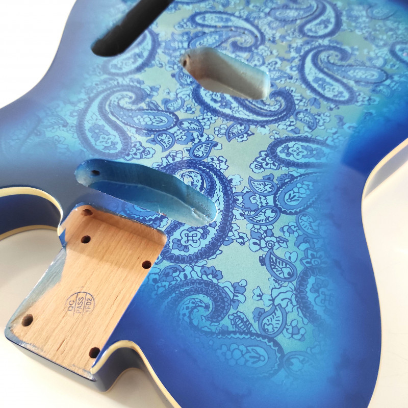 3 Pieces Tele Style Alder Body, Blue Paisley, Double binding