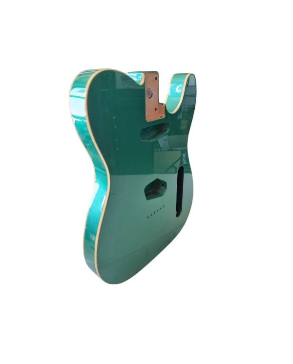 Telecaster electric guitar body, metallic green, varnished