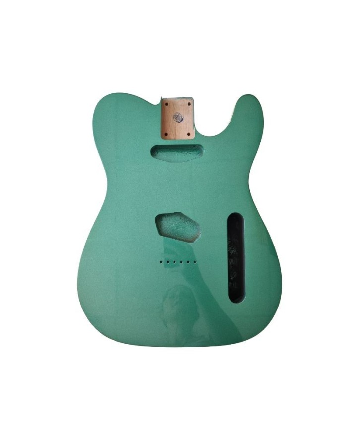 Telecaster electric guitar body, metallic green, varnished