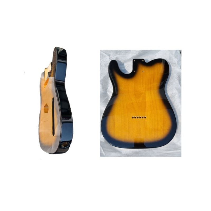 Alder Telecaster body, 3 pieces, 2-tone Sunburst, gloss varnish