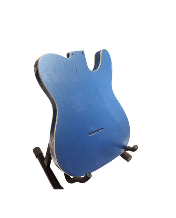 Left-handed Thinline Telecaster body, Metallic Blue and double binding