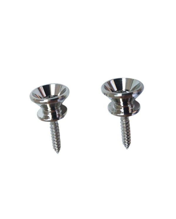 2 Stratocaster Style Nickel Strap Buttons + screws