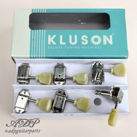Vintage Kluson nickel 3+3 Tuners Keystone simple ring Button