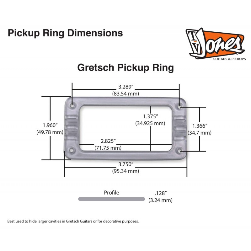 1 Official Gretsch Pickup Gold Mount Ring + Screws