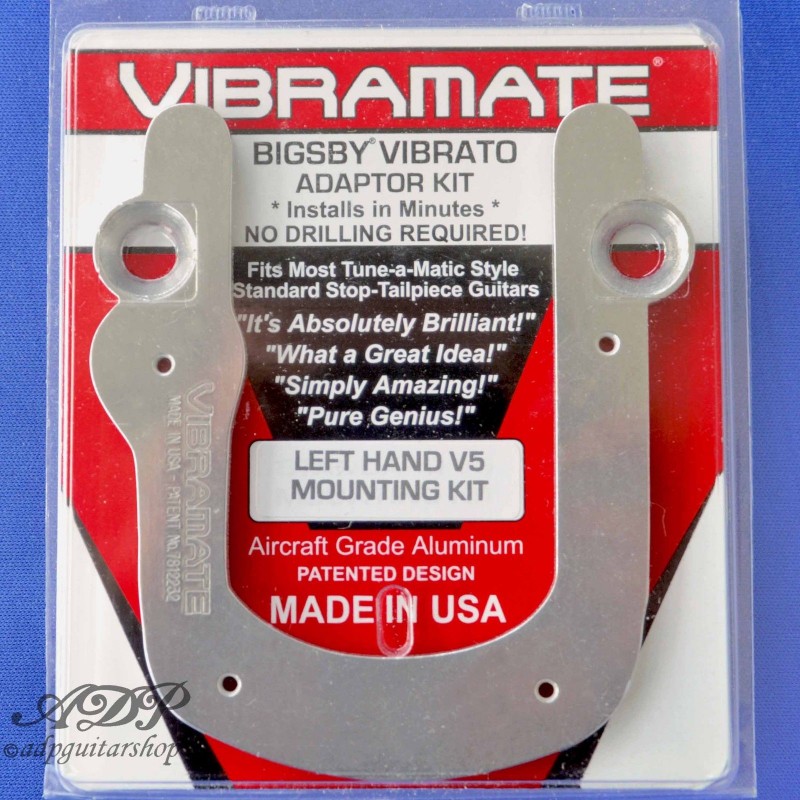 Vibramate V5 Left Hand Adapter to mount Bigsby B5 without Drilling