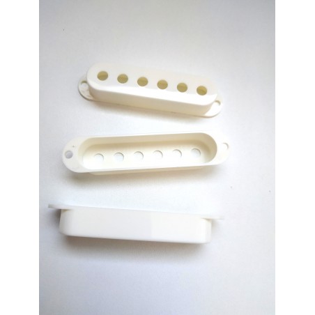 Set of 3 White Single Coil Pickup Cover Stratocaster style 52,5 mm