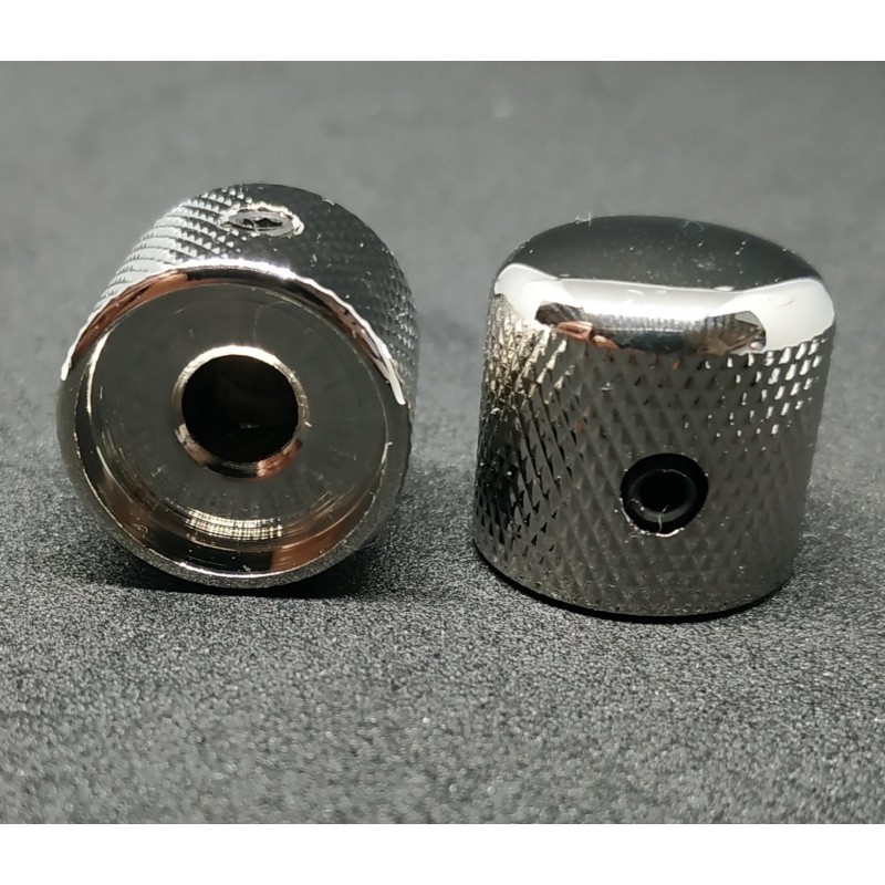 2 Boutons Dome Telecaster Metal Nickel Grains fins pour pots 6mm