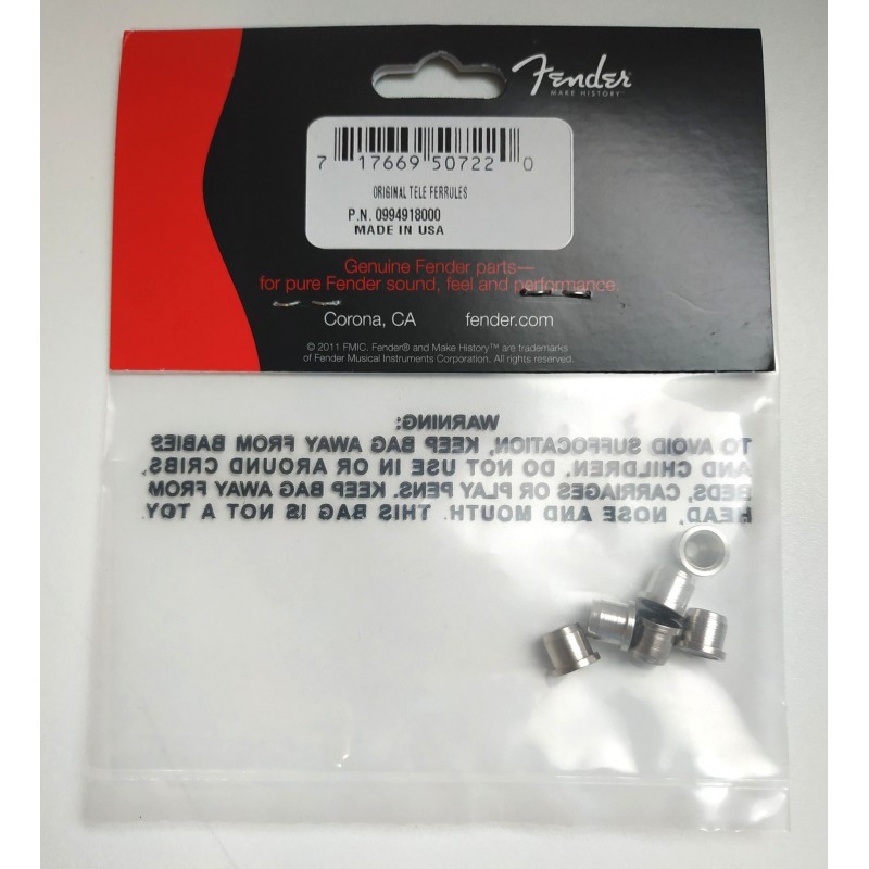 6 Fender String Ferrules for Telecaster Though Body 099-4918-000