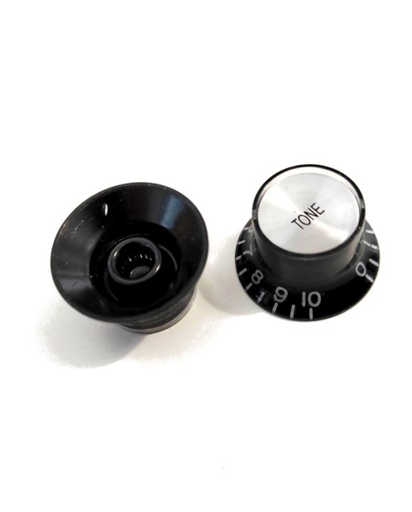 4 Gibson SG style Black Tone + Volume Knobs with Silver Reflector Cap